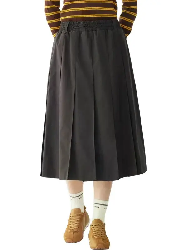 STUDIO TOMBOY Pleated Elasticated-waist Midi Skirt - Grey