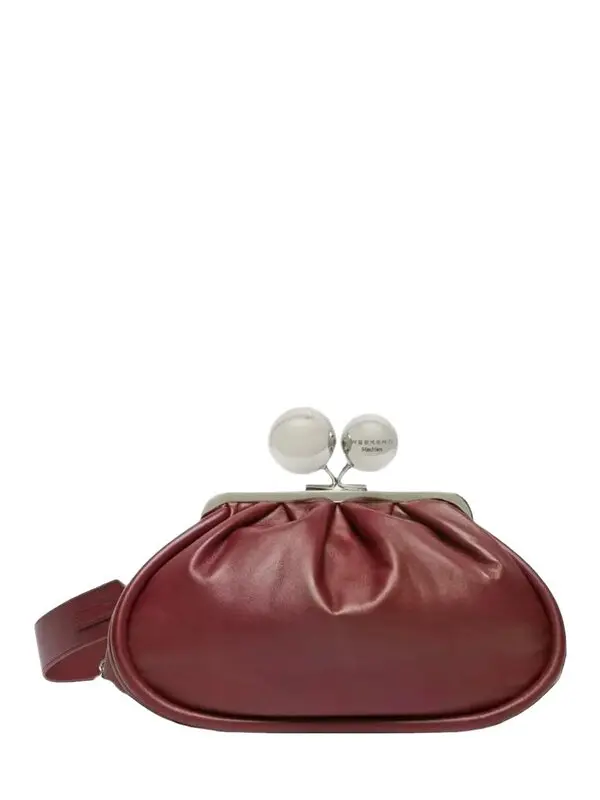 Max Mara Medium Pasticcino Leather Clutch Bag - Red