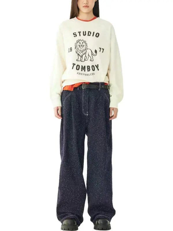 STUDIO TOMBOY Graphic-print Sweatshirt - Neutrals