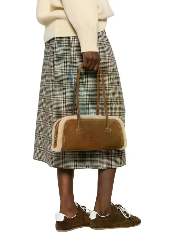 MARGESHEWOOD Soft Boston Shearling-trim Shoulder Bag - Brown