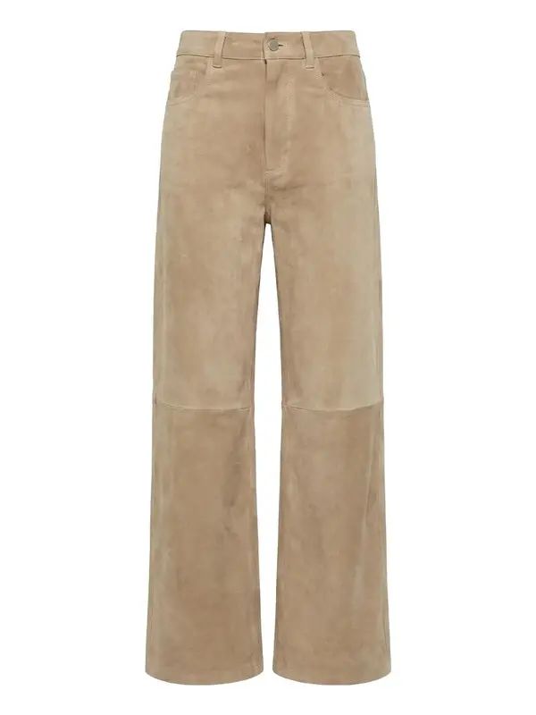 ANNA GATTO Neutrals Baggy Leather Pants - Black