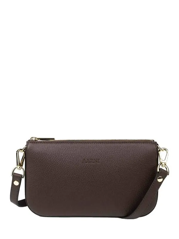 AARNI Sola Handbag, Dark Brown - Silver