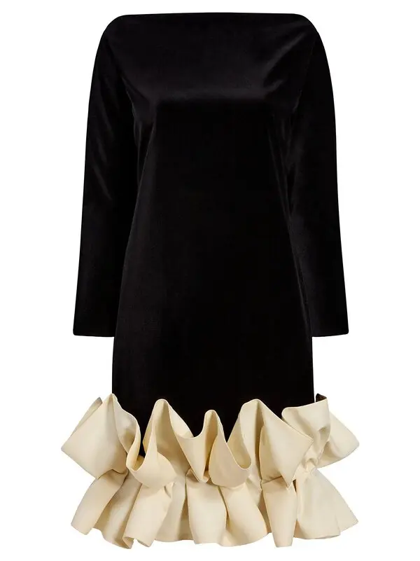 Khaite Valetta Dress In Velvet - Black