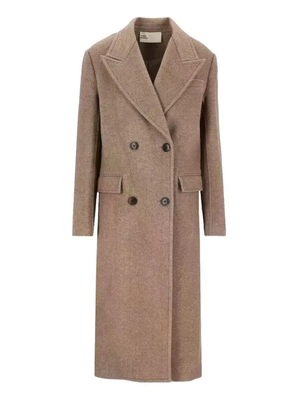 Tory Burch Double Breasted Wool Coat - Neutrals