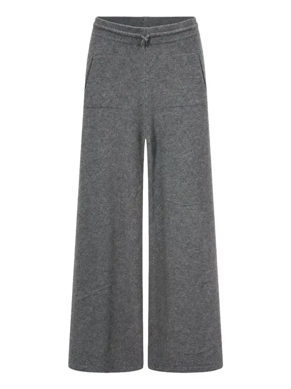 THE (ALPHABET) Cashmere Wide-leg Trousers - Grey