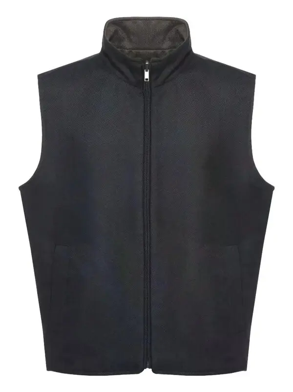 DEVORE INCIPIT Zip-up Gilet - Blue