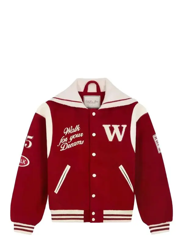 WALK IN PARIS The Postman's Varsity Jacket - Red
