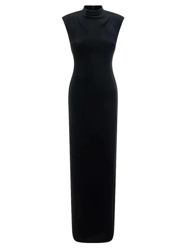 Ralph Lauren Velvet-effect Cowl-neck Maxi Dress - Black