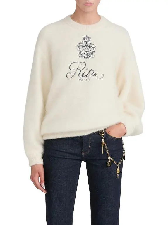 FRAME X The Ritz Paris Cashmere Blend Glow Sweater - Cloud