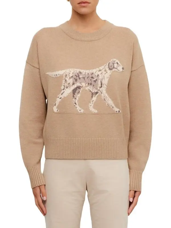 Fifteen Twenty Golden Dog Intarsia Sweater - Wheat