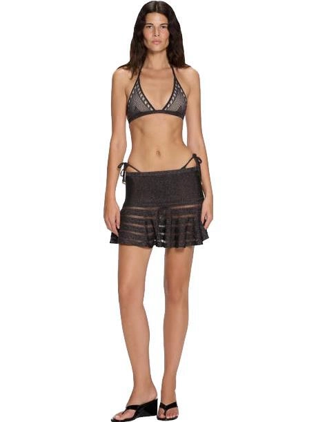 MOEVA Eze Metallic Knit High-waist Mini Skirt - Black