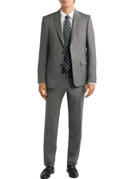 BOSS Houston Stretch Virgin Wool Suit - Black