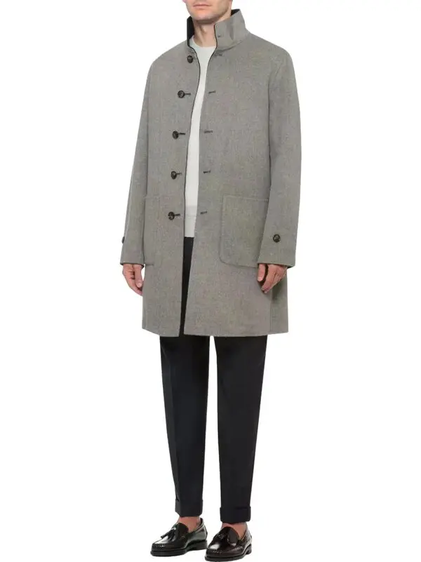 DEVORE INCIPIT Reversible High-neck Coat - Blue