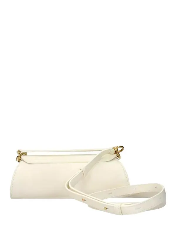 JIL SANDER Cylindrical Leather Clutch Bag - White