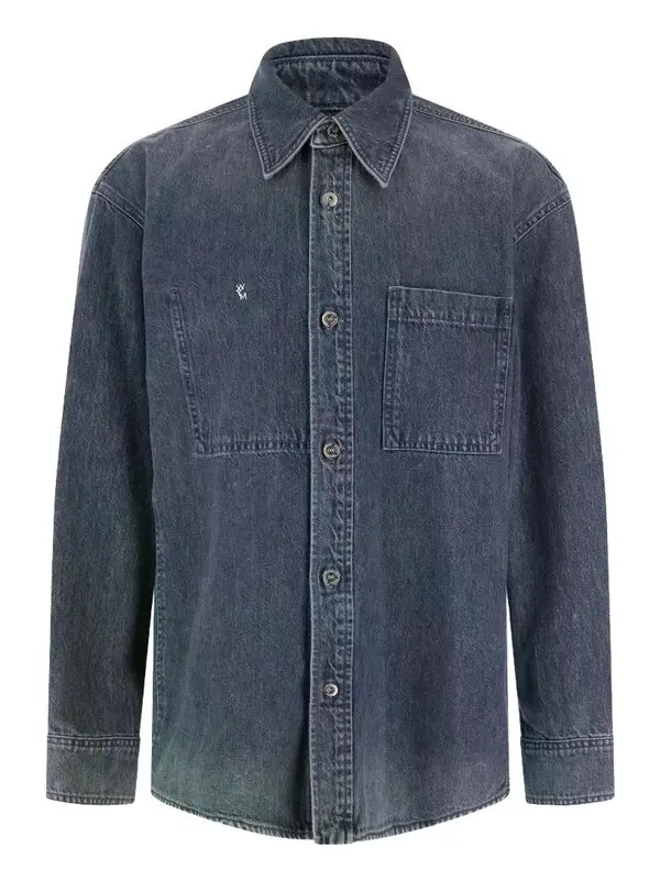 WOOYOUNGMI Floral-print Denim Shirt - Blue