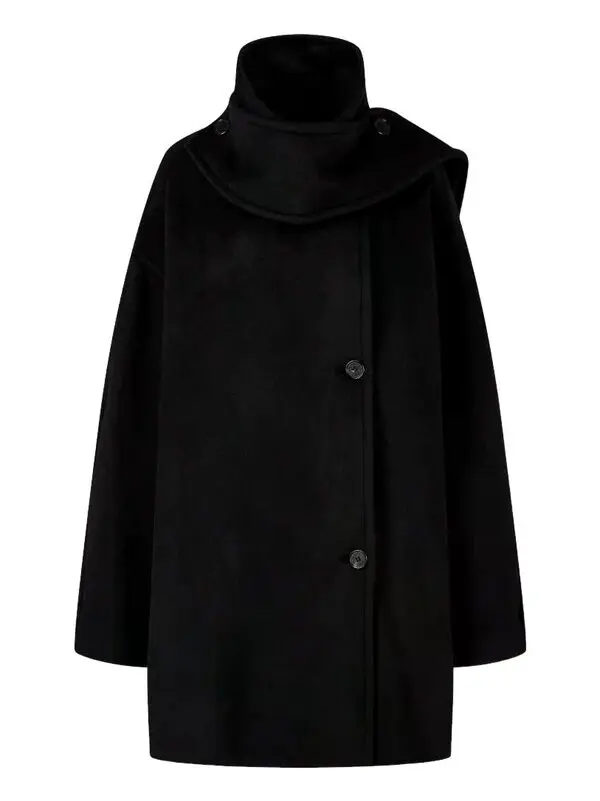 STUDIO TOMBOY High-neck Single-breasted Coat - Black