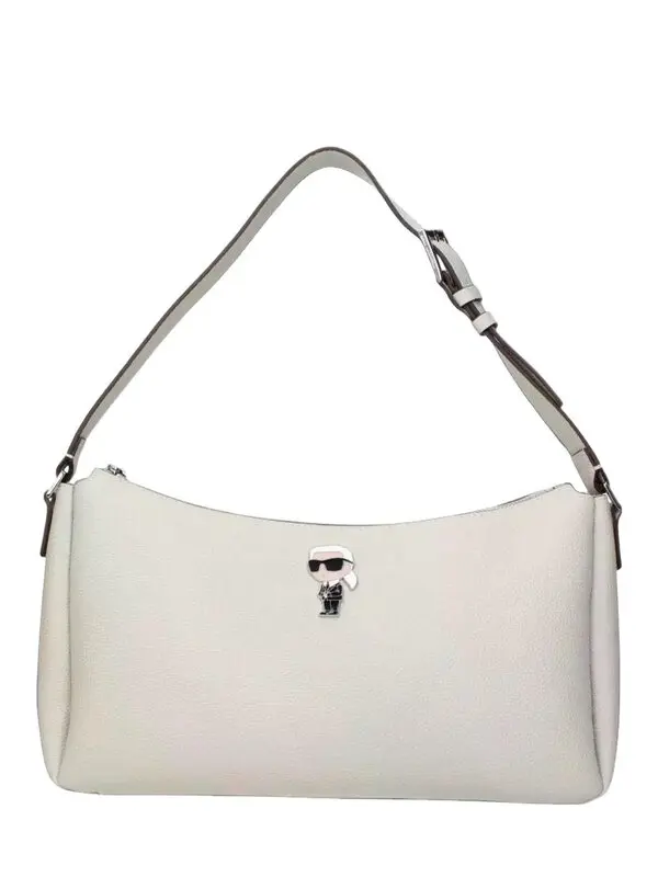 Karl Lagerfeld Leather Shoulder Bag - Grey
