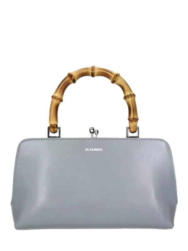JIL SANDER Bamboo-handle Leather Tote Bag - Grey