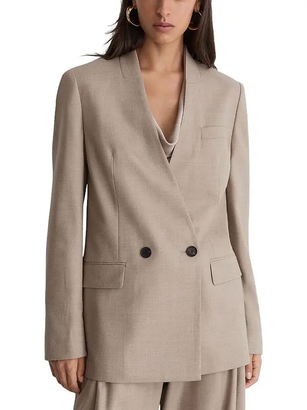 REISS Juniper Double Breasted Blazer - Neutral