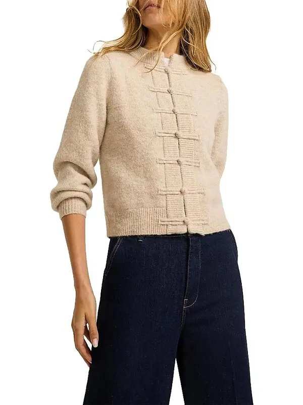 Mint Velvet Wool Blend Military Cardigan - Neutral