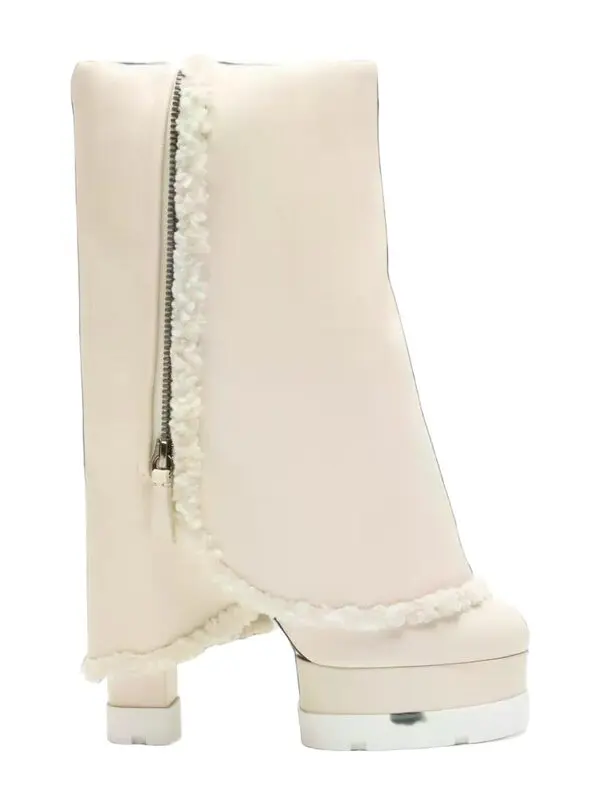 Casadei Nancy Winnipeg Faux-fur Trim Ankle Boots - Neutrals