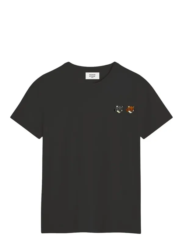 Maison Kitsuné Fox Head Embroidered Cotton T-shirt - Grey