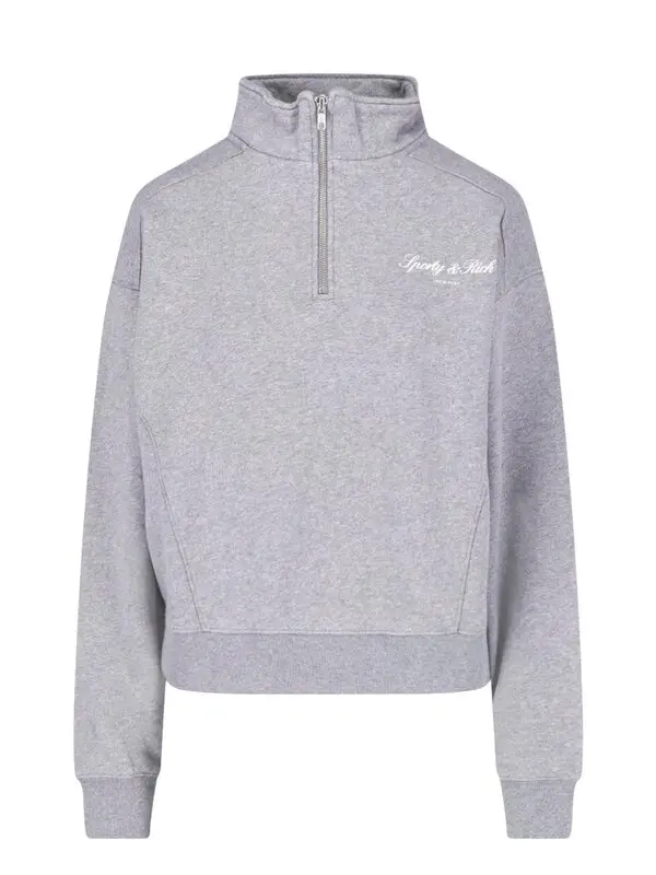 Sporty & Rich Sporty Knit Sweatshirt - Grey