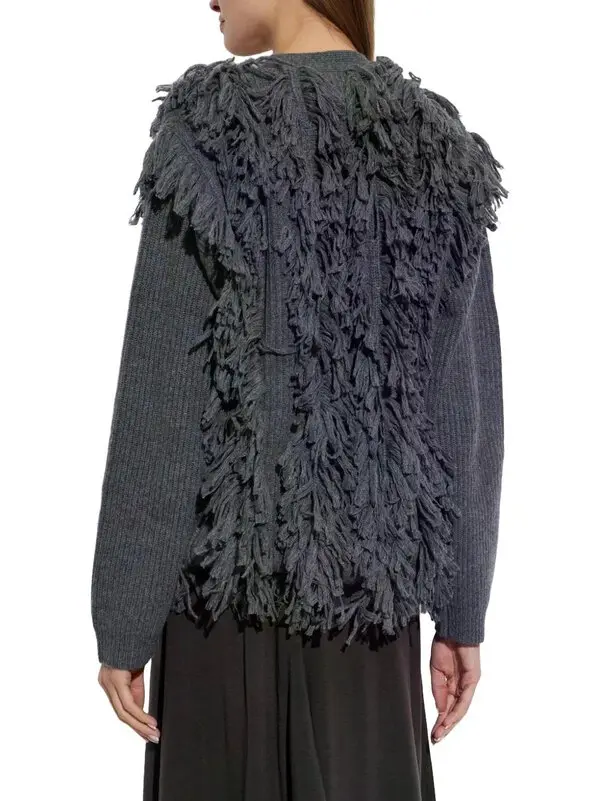 LISA YANG Soreia Fringe-trimmed Cardigan - Grey