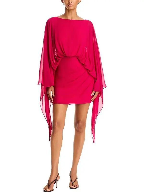 TOCCIN Guinevere Draped Mini Dress - Crushed Raspberry