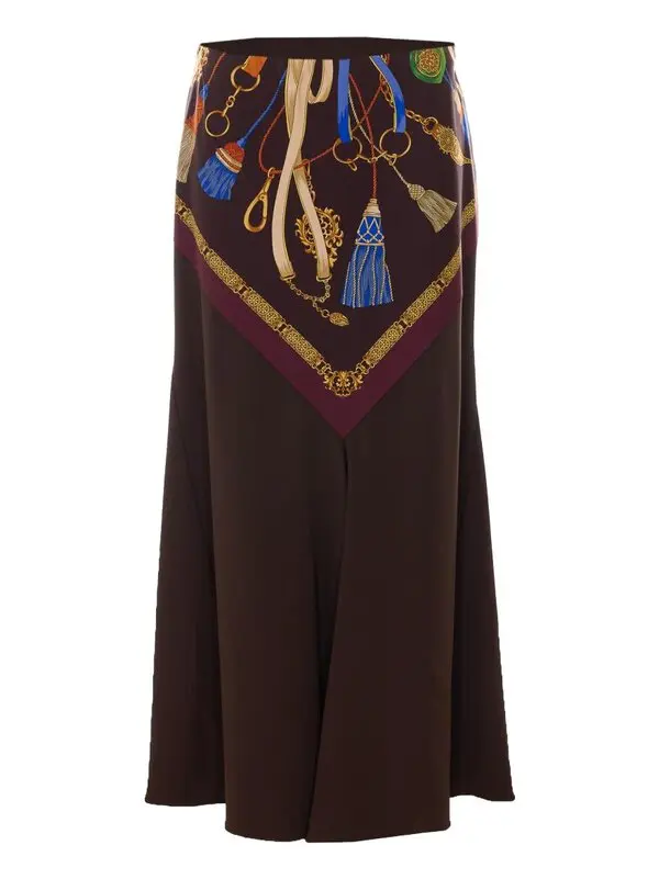 Etro Printed Long Skirt - Red