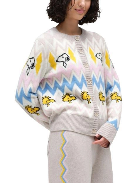 Chinti & Parker Wool-cashmere Snoopy Fairisle Cardigan - Multi