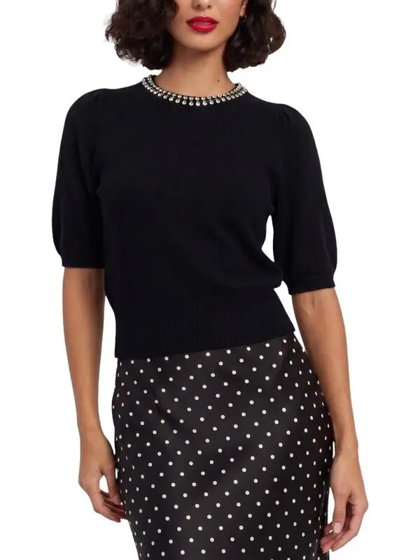 Chinti & Parker Wool-cashmere Jewel-neck Knitted Tee - Black