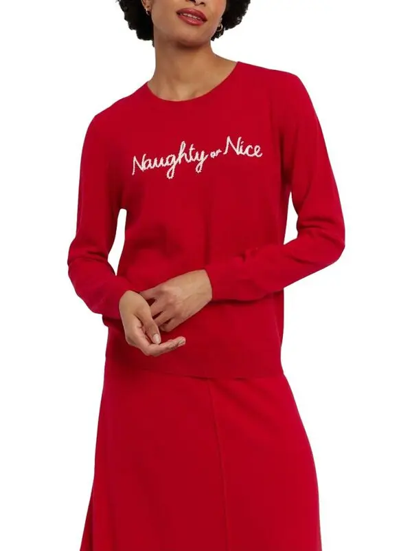 Chinti & Parker Wool-cashmere Naughty Or Nice Sweater - Red