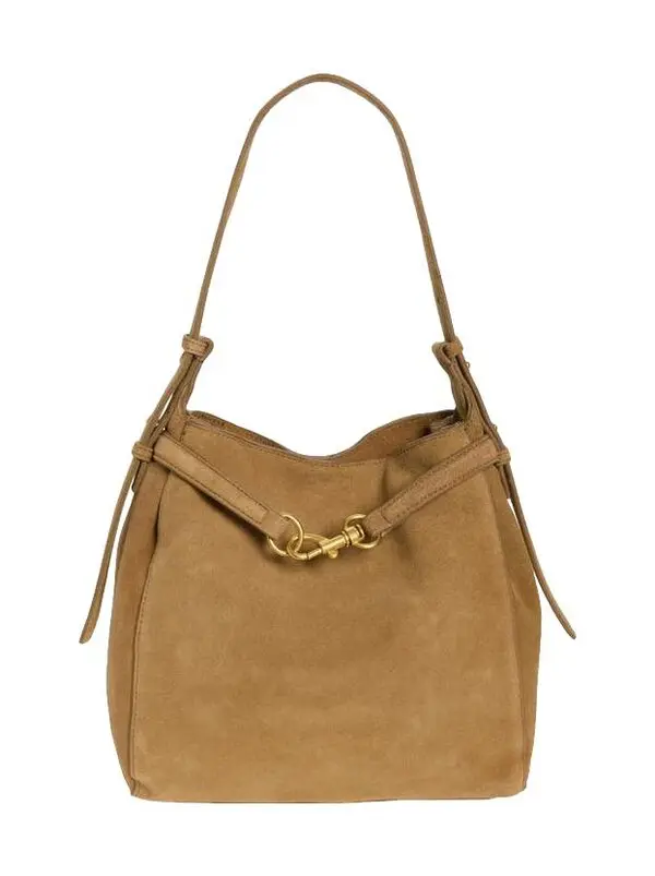 Mango Chus Leather Bucket Bag - Medium Brown