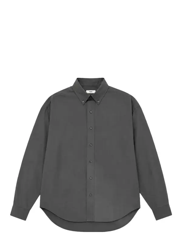 RIER The Charcoal Button-down Poplin Shirt - Grey