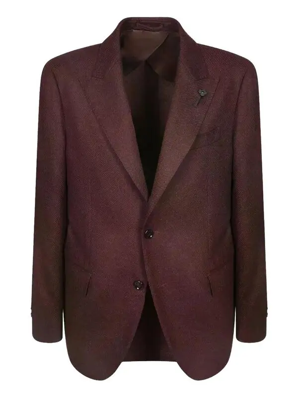 LARDINI Peak-lapel Single-breasted Blazer - Red