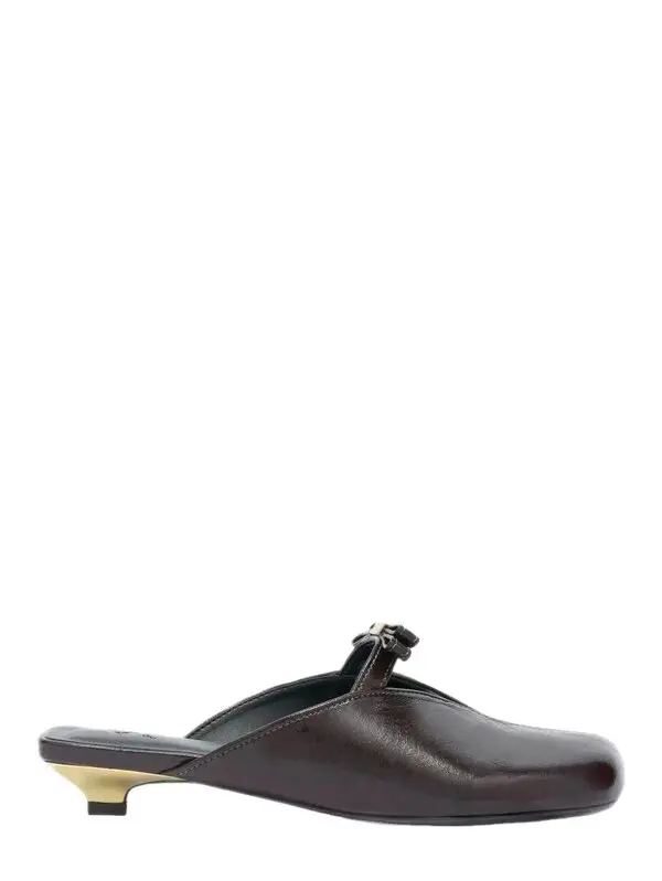 GANNI Sue Kitten-heel Mules - Brown