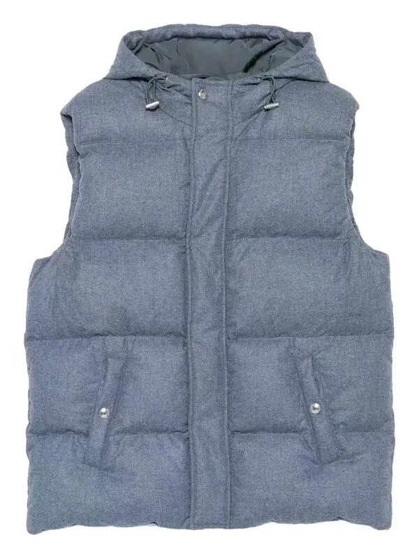 Eleventy Quilted-pattern Gilet - Blue