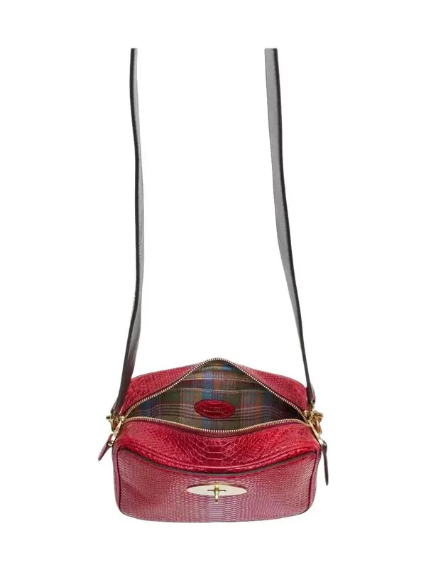 Mulberry Darley Postman's Lock Snake-effect Shoulder Bag - Red