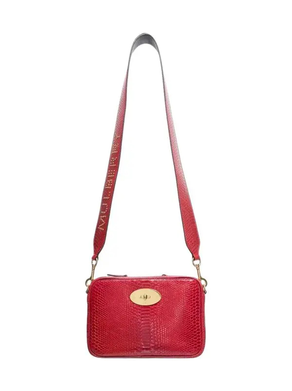 Mulberry Darley Postman's Lock Snake-effect Shoulder Bag - Red