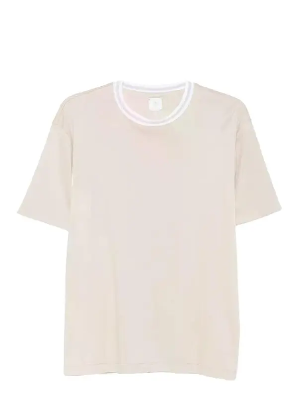Eleventy Contrast-trim T-shirt - Neutrals
