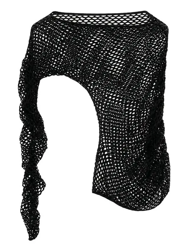 Vaquera One-shoulder Asymmetric Blouse - Black