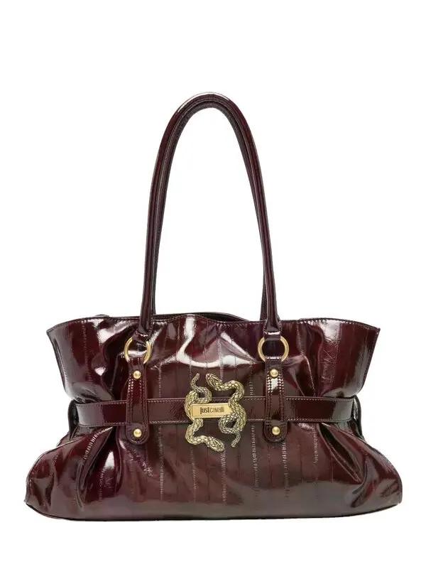 Just Cavalli Snake-plaque Patent-finish Shoulder Bag - Red