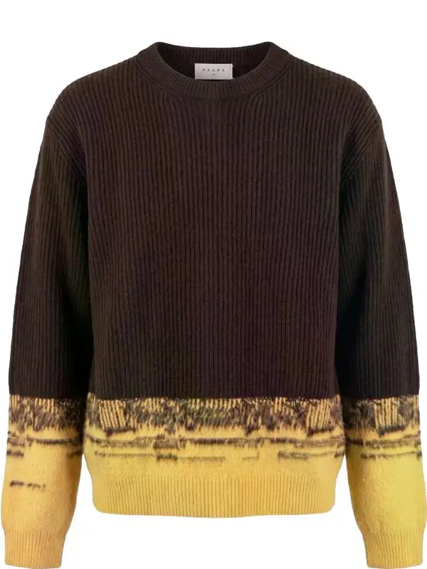 PAURA Pegaso Ribbed Sweater - Brown