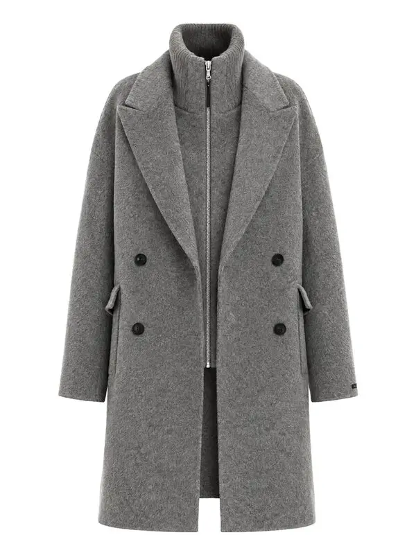 MUTE BY JL Sloane Wool Coat And Vest Set Midi - Grey