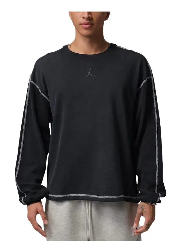 JORDAN Flight Heavyweight Long-sleeve Top 'black Sail - Black/sail