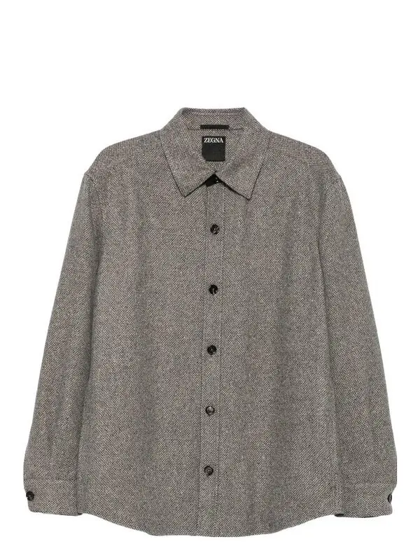Zegna Grey Jackets Shirt Jackets - Gray