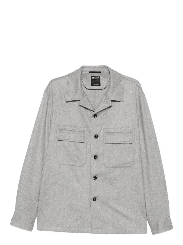 Zegna Grey Jackets Shirt Jackets - Gray
