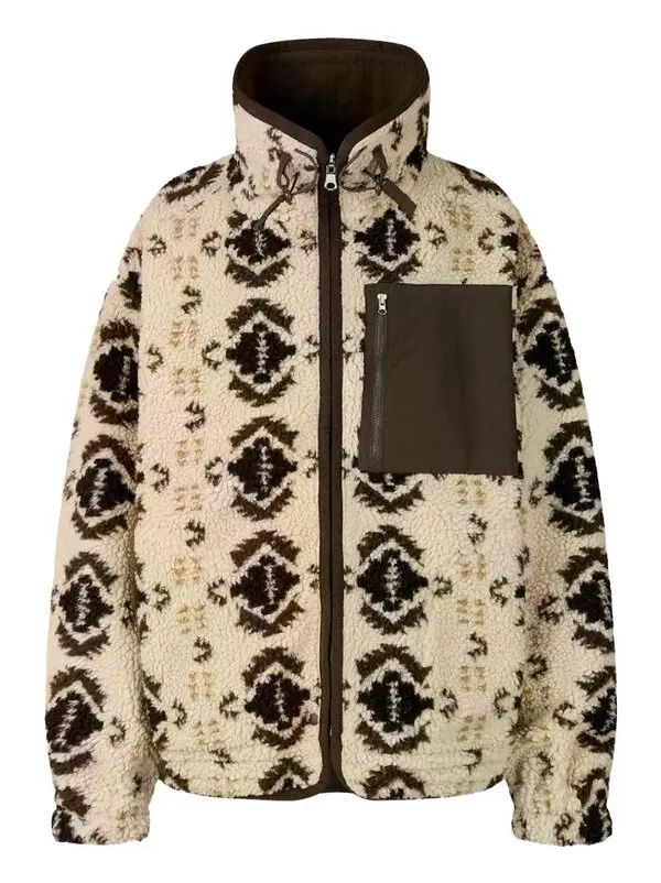STUDIO TOMBOY Patterned Shearling Jacket - Neutrals