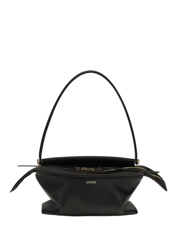 Loewe Whisker Glazed Calfskin Shoulder Bag - Black
